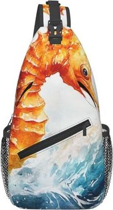 Generic Seahorses On The Waves Sac &agrave; bandouli&egrave;re de voyage pour homme Sac &agrave; dos de randonn&eacute;e