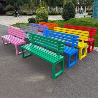 Generic Gartenbank Sitzbank Mit Lehne, Parkbank 2 Personen Metallrahmen Terrassenb&auml;nke, 100/120/150/180 cm Verandabank Balkonbank Wasser Und Wetterfest Garten