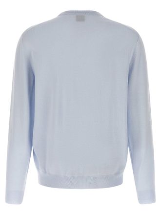 HUGO BOSS Virgin Wool Crew Neck Sweater - Light Blue