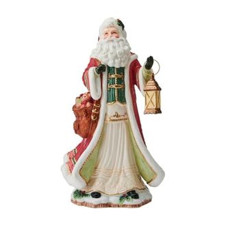 Fitz and Floyd Crimson Studio Holiday Santa Keramikfigur, Weihnachtsmanndekoration, Sammlerst&uuml;ck f&uuml;r Kaminsims, Regal, Tafelaufsatz, 34,9 cm