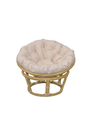 MID.YOU Mid.you Sessel, Beige, Holz, Rattan, massiv, Uni, F&uuml;llung: Vlies, 80x80x60 cm, Wohnzimmer, Sessel, Polstersessel