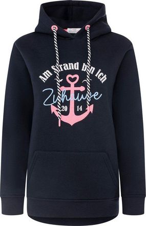 Zwillingsherz Hoodie Beach Home Motiv Am Strand bin ich zu Hause, Anker, Kapuze mit Kordel