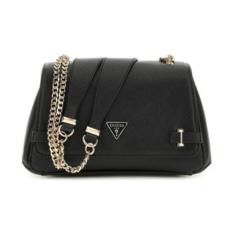 Guess Femme, Sacs, Noir, Taille: ONE Size Petit Sac Satchel Noir avec Fermeture Éclair