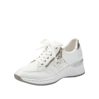 Rieker Fr&uuml;hjahr/Sommer, Damen Sneaker, Wei&szlig; (Weiss/Weiss-Silber/Argento/ 80 80), 40 EU (6.5 UK)