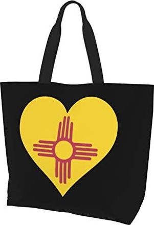 AOOEDM New Mexico State Flag Ladies Canvas Tote Sac &agrave; provisions r&eacute;utilisable
