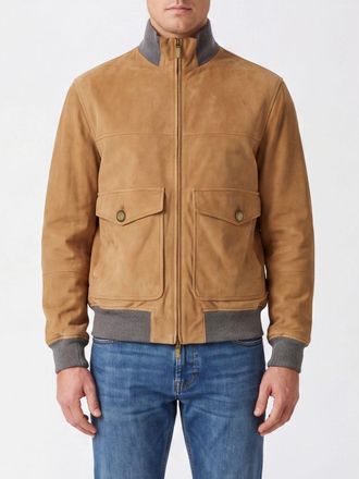 Brunello Cucinelli Blouson bomber en cuir dagneau su&eacute;d&eacute; avec col montant