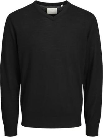 Jack & Jones Jprccmerino Knit V-Neck, Noir, XXL Homme