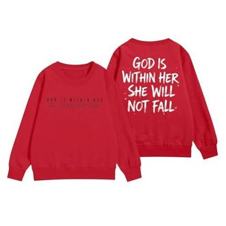 Generic Sweat-shirt pour femme avec citation religieuse Motif Devant Dos Double Imprim&eacute; T-shirt &agrave; manches longues Mode d&eacute;contract&eacute;e Haut confortable Motif rel