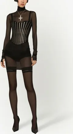 Dolce & Gabbana Tulle Boned Corset Belt - Black