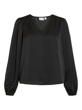 Vila Viellette L/S Smock Satin Top - Noos