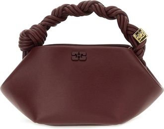 Ganni Womens Mini Handbag Bou Bordeaux Recycled Leather Handbags Hand Bags