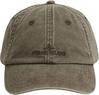 Stone Island Brushed Cotton Gabardine Cap - - Accessories - Herren - Gr&uuml;n - ONE SIZE