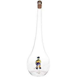 Cristalica Geschenkflasche Glas mit Figur Eishockey 500ml leer zum selbst bef&uuml;llen