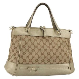 Gucci Sac &agrave; main en toile Pre-owned - Femme - Pre-owned - Beige - Taille: ONE Size