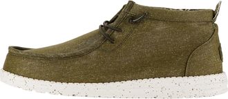 HeyDude Wally Mid Canvas Herren - Slip-On Schuhe - Ankle Boots, Olive, 41