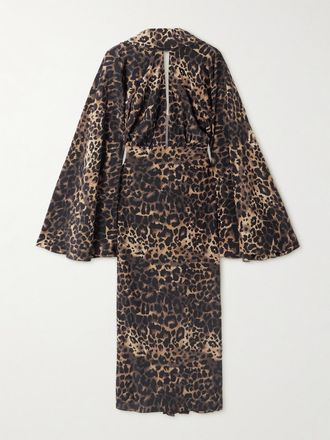 Johanna Ortiz Post Treasured Rückenfreies Midikdleid Aus Einer Seidenmischung Mit Leopardenprint - Animal-Print