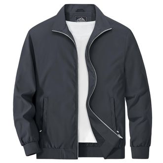 Magcomsen Herren D&uuml;nne Blouson Jacke Leicht Fr&uuml;hling Bomberjacke Essentials L&auml;ssig Ma-1 Jacke Herren Freizeit &Uuml;bergangsjacke mit Taschen Winddicht Outdoor Flieg