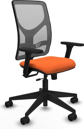 Piqueras y Crespo Stuhl aus PC mit 3D-Armlehnen, h&ouml;henverstellbare Lendenwirbelst&uuml;tze, ausgestattet mit Syncro/Traslack und Schneideschaum, mit Rollen 65 mm, Nylon, Gra