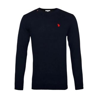 U.S.Polo Association Blaues Baumwoll-Rundhals-Shirt Hergestellt in der T&uuml;rkei - - Tops - Herren - Blau - L