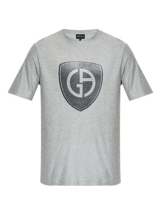 Giorgio Armani T-Shirt mit Logo-Grafik - Grau