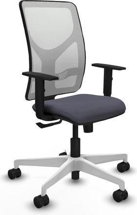 Piqueras y Crespo Drehstuhl mit Armlehnen, h&ouml;henverstellbare Lendenwirbelst&uuml;tze. Ausgestattet mit 3 Positionen und Schneideschaum. Mit Rollen von 65 mm Nylon. Wei&szlig;/Dunk