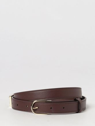 Victoria Beckham Ceinture fine en cuir Dorian avec boucle monogramme