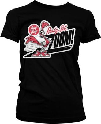 Looney Tunes Officiellement sous Licence Road Runner Beep Beep T-Shirt Femme (Noir), Medium