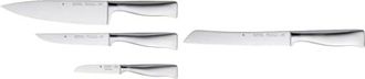 WMF Grand Gourmet Messerset 3teilig Made in Germany, 3 Messer geschmiedet & Grand Gourmet Brotmesser Wellenschliff 32 cm, Made in Germany, Br&ouml;tchenmesser,