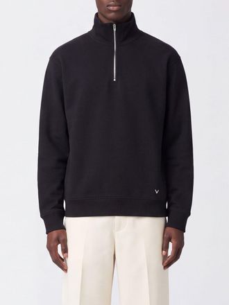 Valentino Garavani Sweat en coton m&eacute;lang&eacute; &agrave; demi-zip avec col montant
