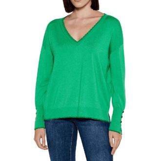 Liu Jo Femme, Pulls, Vert, Taille: 42 FR Top Tricot Ferm&eacute;