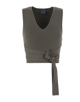 8 by YOOX KNIT SLEEVELESS STRING V-NECK TOP