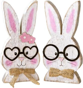 Generic Ostern-Herzst&uuml;ck-Dekorationen - h&ouml;lzerne -Tischakzente, rustikale Feiertags-Stufendekoration, Fr&uuml;hlingsfest-Schreibtischornamente, Beschilderungskunst