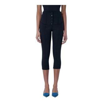 Jacquemus Femme, Pantalons, Noir, Taille: 40 FR Pantalon de cyclisme boutonn&eacute; taille haute