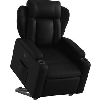 vidaXL Relaxsessel mit Aufstehhilfe Elektrisch Schwarz Kunstleder - Vidaxl