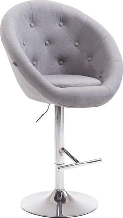 Clp Barhocker London V2 Stoff I Barhocker Mit Polsterung Und Fußablage I Barstuhl Mit Metallgestell, Farbe:grau, Gestell Farbe:Chrom
