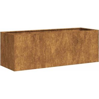 vidaXL Vidaxl - Jardini&egrave;re en acier inoxydable rouill&eacute; 120x40x40 cm - Fond ouvert pour drainage optimal - Design moderne pour balcons et patios
