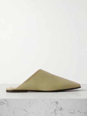 Loro Piana Alba Flache Schuhe Aus Leder - Gr&uuml;n