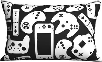 Generic Kissenbezüge 2 Stück Videospiel Controller Pad Gamer Muster Rechteckigen Kissenbezug Waschbar Bett Kissenbezüge Mit Reißverschluss Umarmung Kissenbezü
