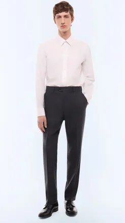 Fursac Pantalon de costume ajust&eacute; en flanelle - Taille 36 - Homme