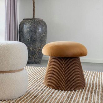 Pier Import Pouf design forme champignon, couleur moutarde BRUGES