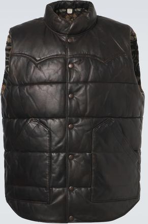 Ralph Lauren Veste doudoune sans manches en cuir