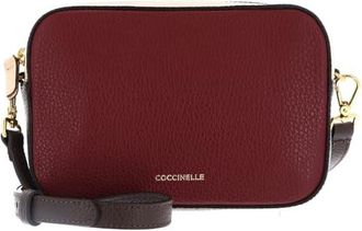 Coccinelle Cuir sac à épaule bandoulière Tebe Tricolor Mini Crossover Bag Ribes/Betu/Brun framboise