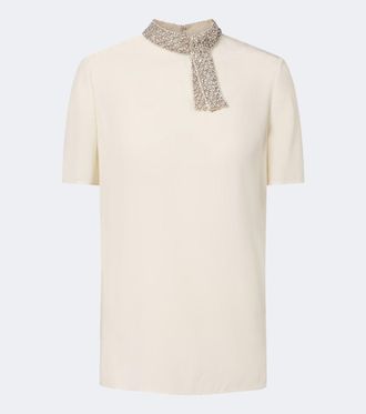 Valentino Top en cr&ecirc;pe de soie