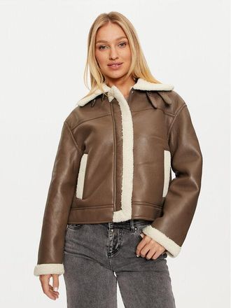 Pieces Jacke aus Kunstleder Janelle 17141595 Braun Regular Fit