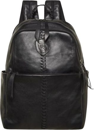 Blauer Lederrucksack - - Bags - unisex - Schwarzk - ONE SIZE