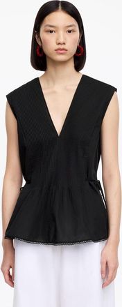 Arket Oberteil Mit Biesen -Schwarz