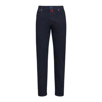 Kiton Slim Fit Dunkelblaue Baumwolljeans - - Jeans - Herren - Blau - W38