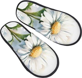 Generic Pantoufles Marguerite aquarelle, fleur printani&egrave;re Respirant Chaussons dint&eacute;rieur Confortable &eacute;l&eacute;gant Maison Pantoufles Hiver Maison M