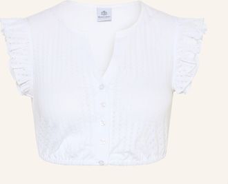 Hammerschmid Hammerschmid Dirndlbluse Carola Aus Spitze Mit R&uuml;schen weiss