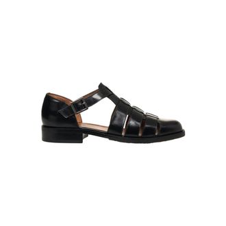 Billi Bi Schwarze Ledersandalen mit Kn&ouml;chelriemen - - Shoes - Damen - Schwarzk - 38 EU